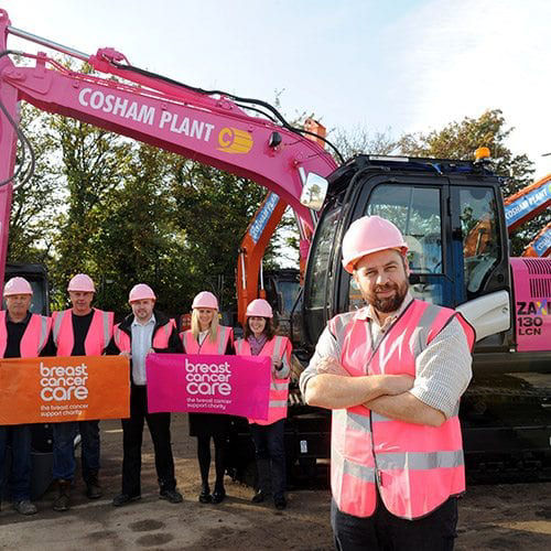 Pink Hitachi ZX130LC-5 Excavator Raises Money for Breast Cancer Care ...
